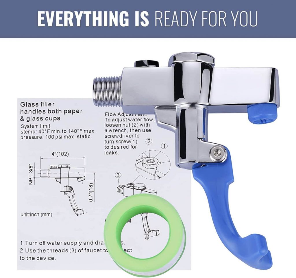 iVIGA Wall Mount Glass Filler Faucet with 3/8-Inch Npt Male Inlet for ...