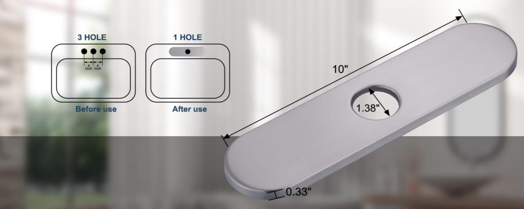 IVIGA 10" Sink Faucet Hole Cover Deck Plate (Arc Edge) For Kitchen ...