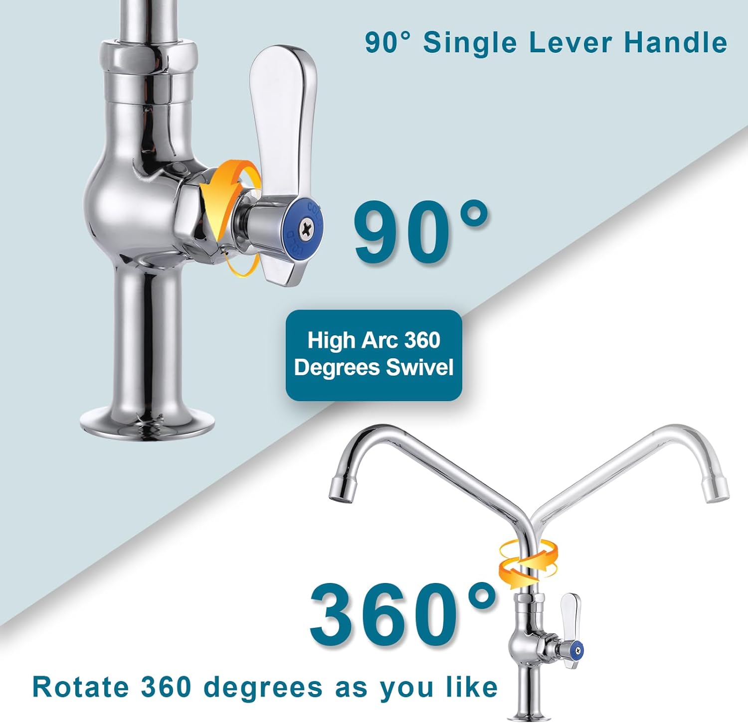 IVIGA Single Pantry Faucet With 10" Swing Spout, Cold Water Only ...