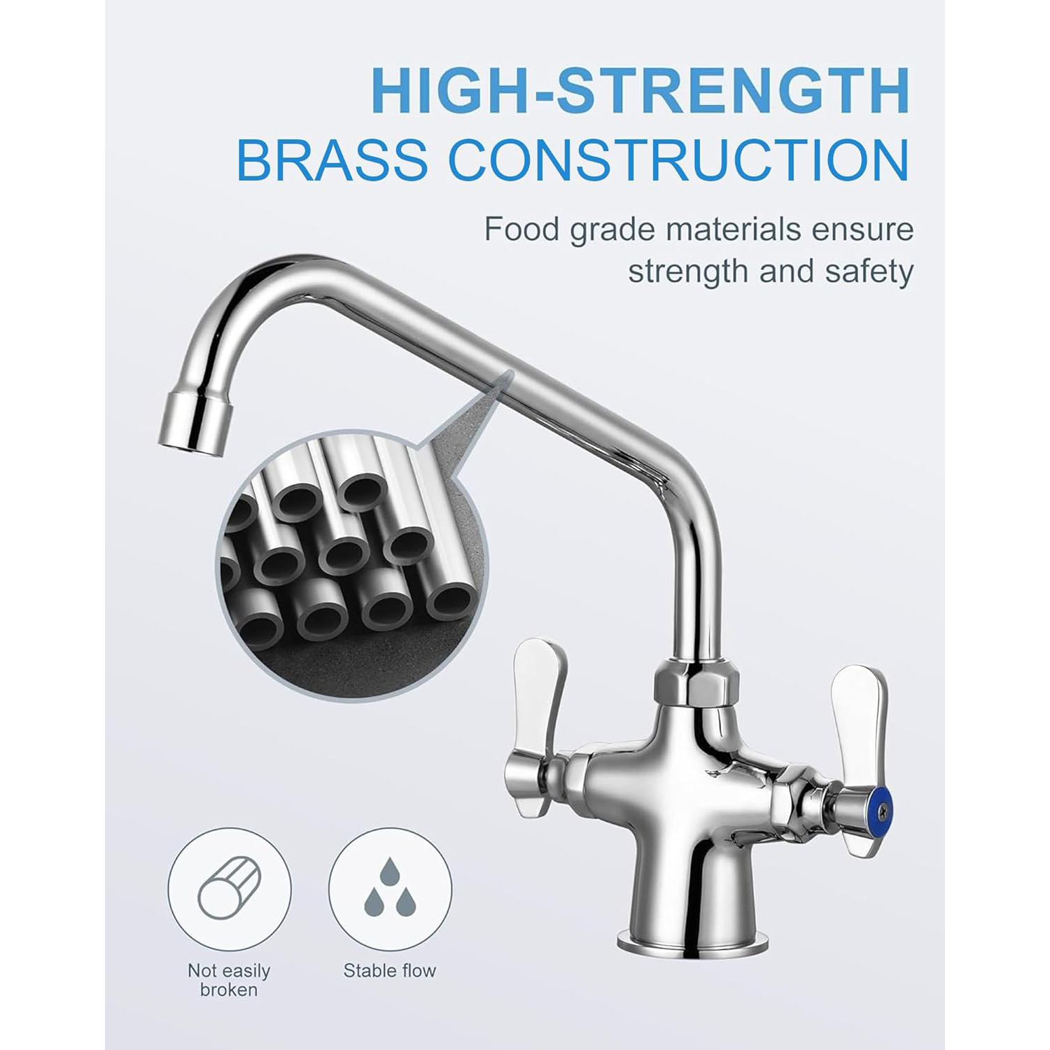 IVIGA Dual Handle Kitchen Faucet Deck Mount, Commercial Kitchen Sink ...