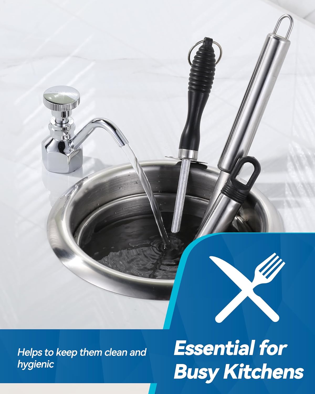 IVIGA Coffee Shop Bar Counter Sink Faucet, Brass Commercial Food ...