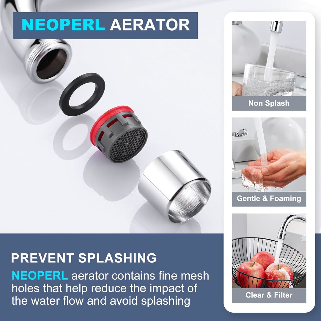 IVIGA 8" Center Wall Mount Commercial Kitchen Faucet With 14” Swivel ...