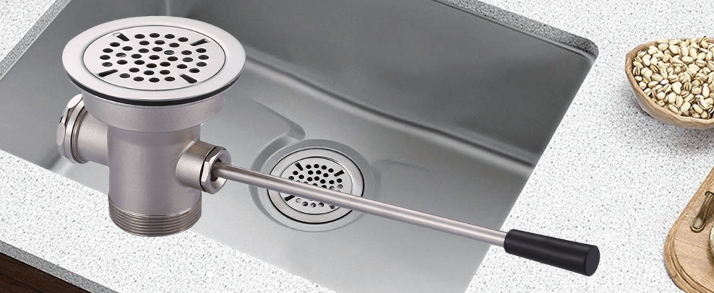 IVIGA 3-1/2" Brass Commercial Sink Drain With Overflow Outlet For ...