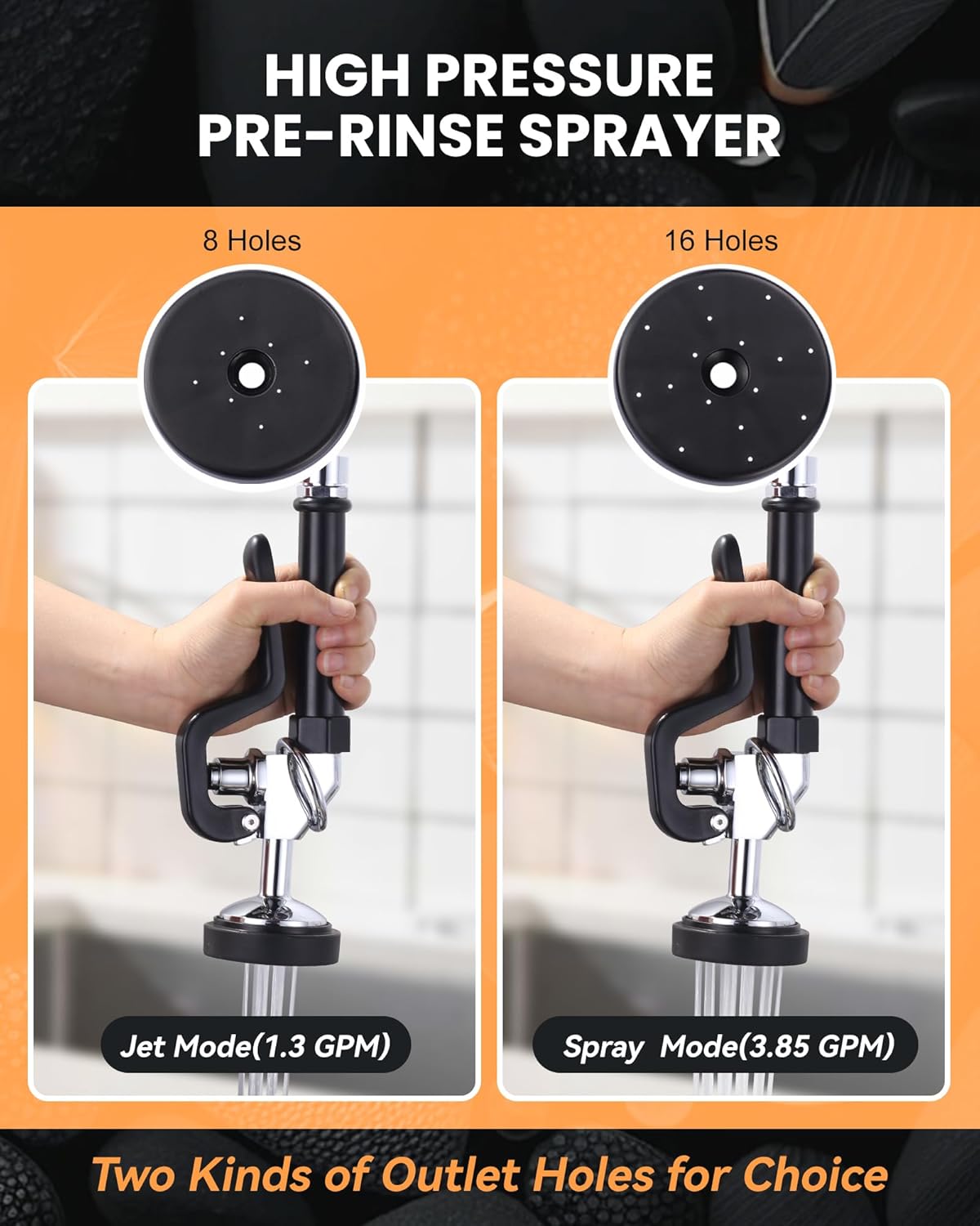 IVIGA High Pressure Commercial Sink Sprayer Nozzle With Flexible ...